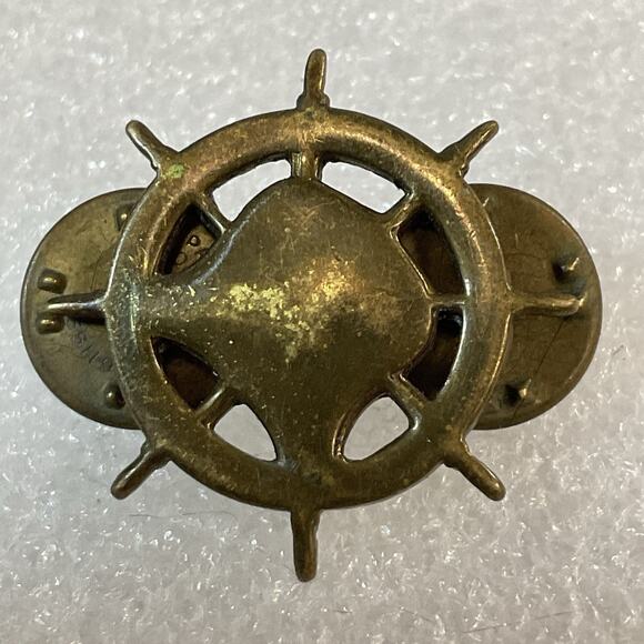 Other | Us Army Transportation Brass Wheel Pin With Double Clutch Back ...